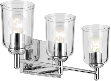 Kichler 45574CHCLR Shailene Modern Chrome 3-Light Bathroom Vanity ...
