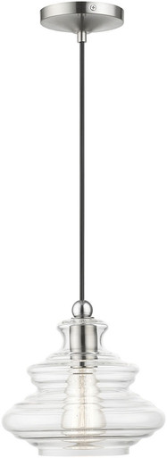 Livex 52831-91 Everett Brushed Nickel with Chrome Mini Pendant Lamp ...