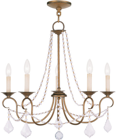 Livex 6515-48 Pennington Traditional Hand Applied Antique Gold Leaf ...