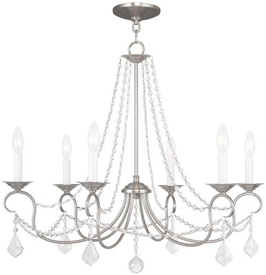 Livex 6516-91 Pennington Traditional Brushed Nickel Chandelier Light ...