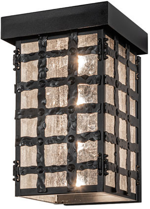 Meyda Custom 280460 Clavos Traditional Black Satin Wrought Iron Outdoor ...