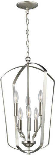 Generation Lighting 5134906-962 Romee Modern Brushed Nickel 15" Pendant ...