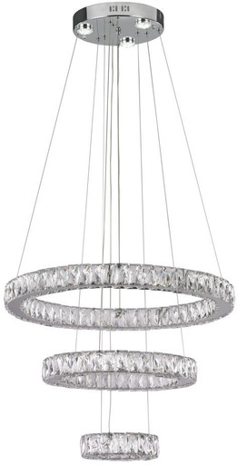 StarFire Crystal LD0726CH Chrome LED Pendant Lighting Fixture - STA ...