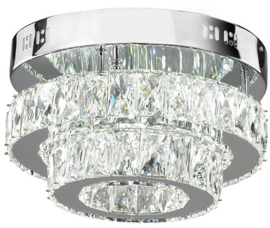 StarFire Crystal LD0813CH Chrome LED Flush Lighting - STA-LD0813CH
