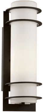 Trans Globe 40205-BK Zephyr Contemporary Black Outdoor 16" Wall Light ...