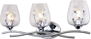 Vaxcel W0512 Wilmette Contemporary Chrome 3-Light Bathroom Vanity Light ...