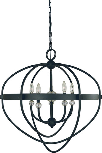 Framburg L1150 MBLACK Elizabeth Contemporary Matte Black Drop Ceiling ...