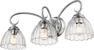 Golden Lighting 6952-BA3 CH-CLR Audra Modern Chrome 3-Light Vanity ...