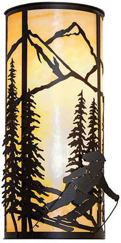 Meyda Custom 289356 Alpine Rustic Black Satin Wrought Iron Lighting ...