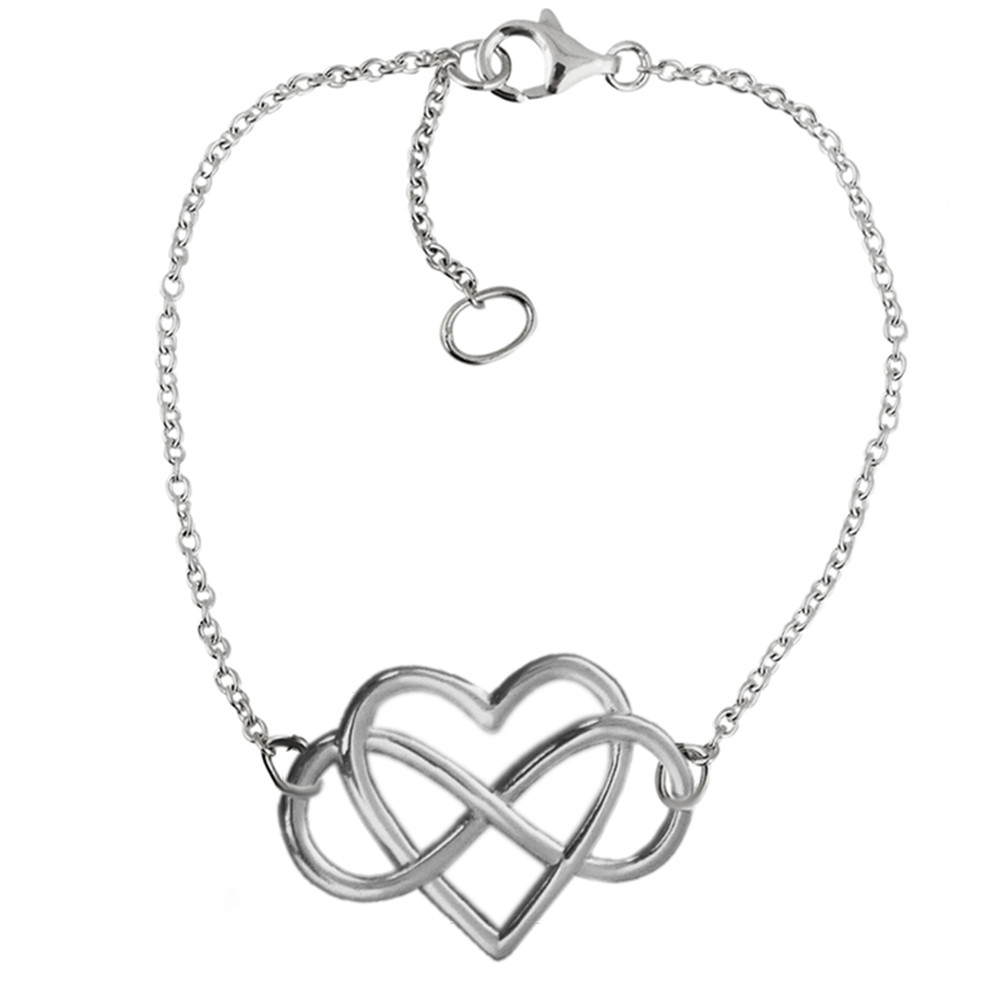 Sterling Silver Infinity Heart Bracelet | FashionJunkie4Life