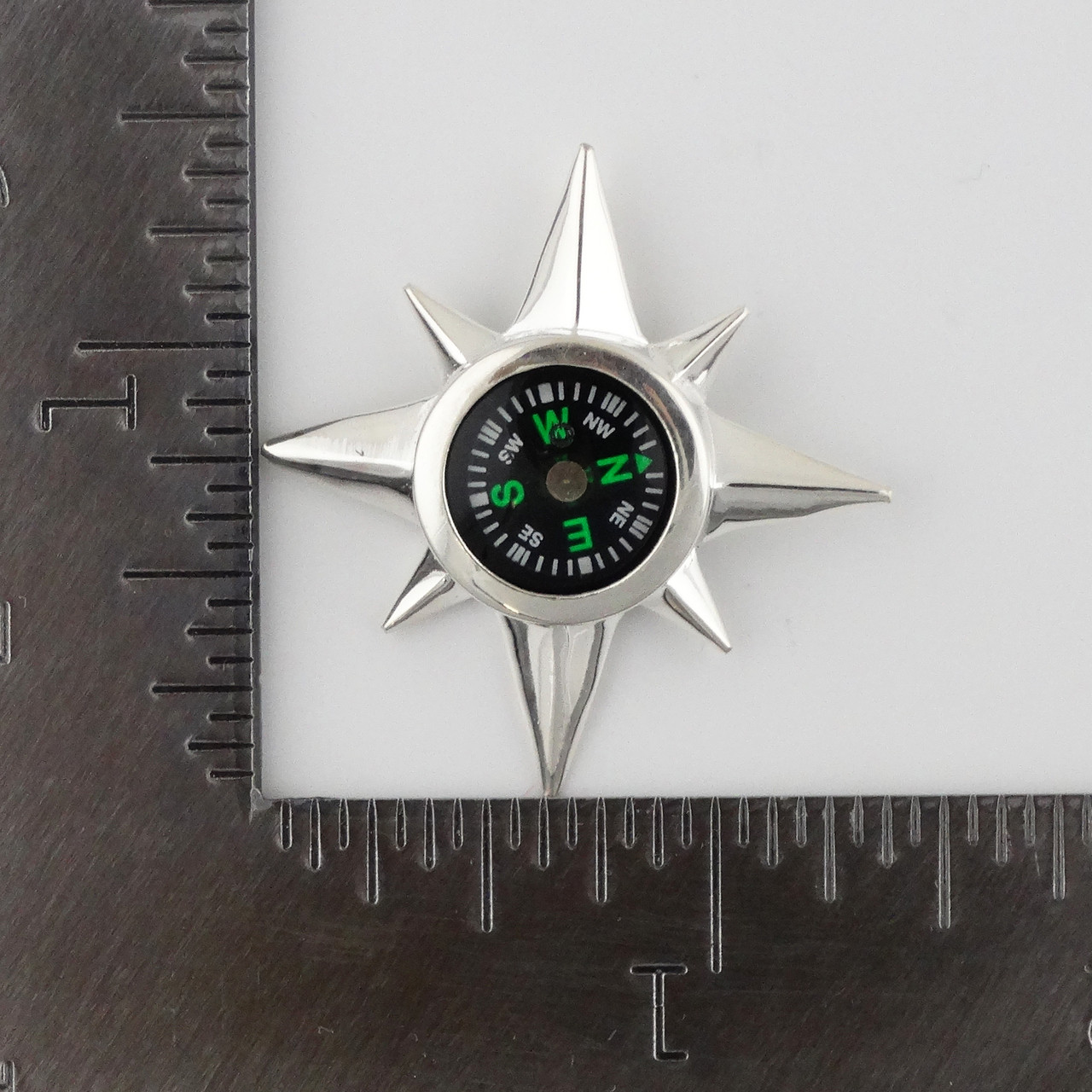 Sterling Silver North Star Real Working Compass Pendant | REO Company