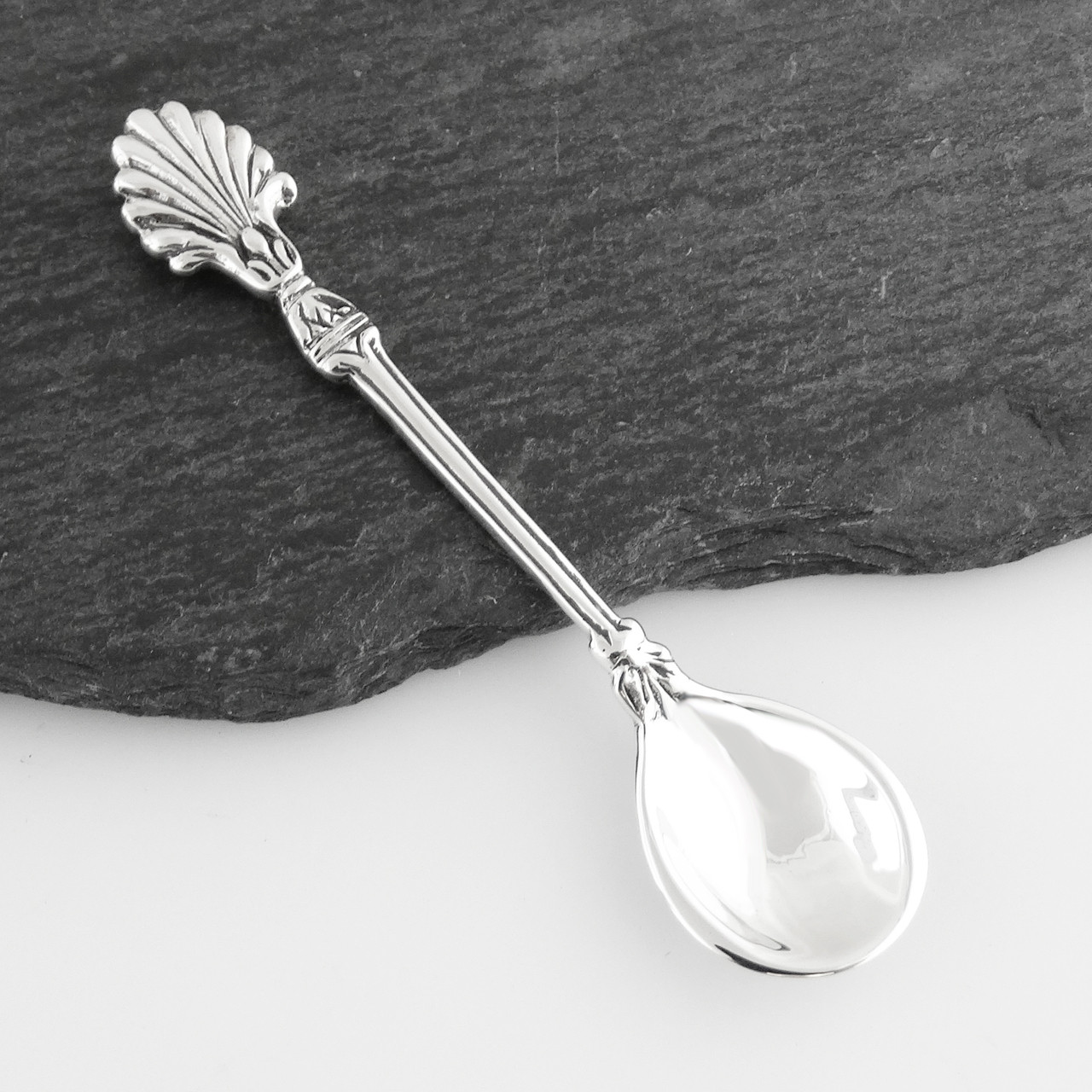 Shell Aztec Salt Spoon Sterling Silver | REO Company