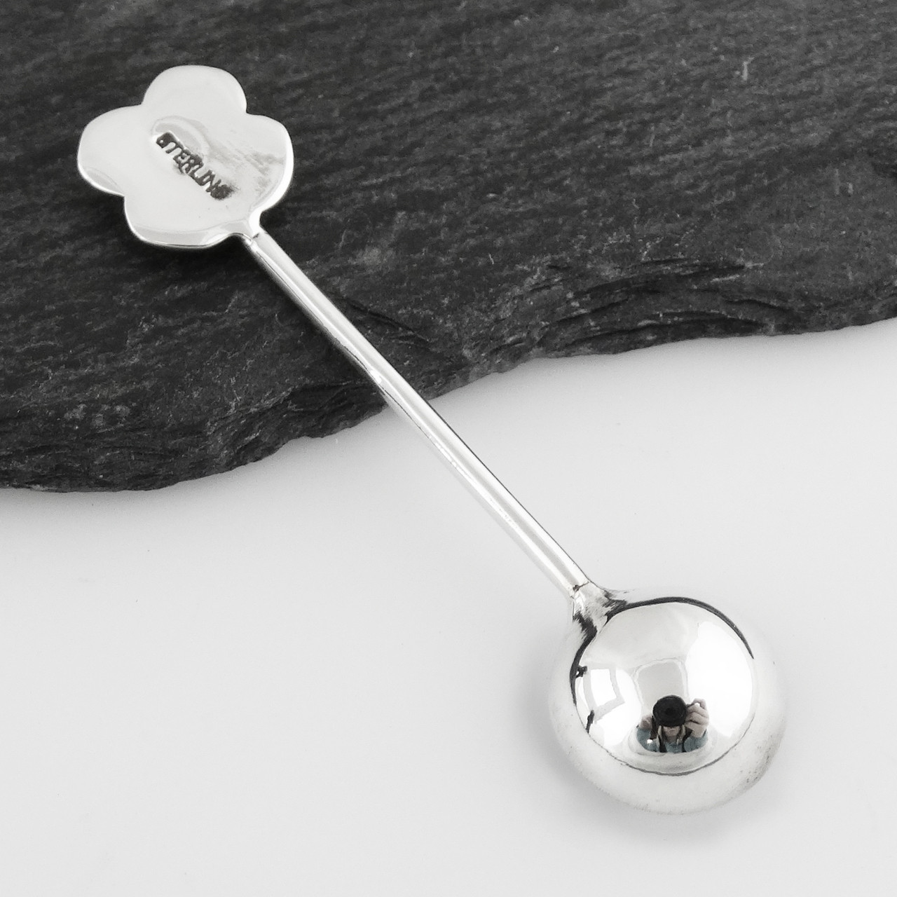 Sterling Silver Flower Salt Spoon with 4 Petals | REO Company