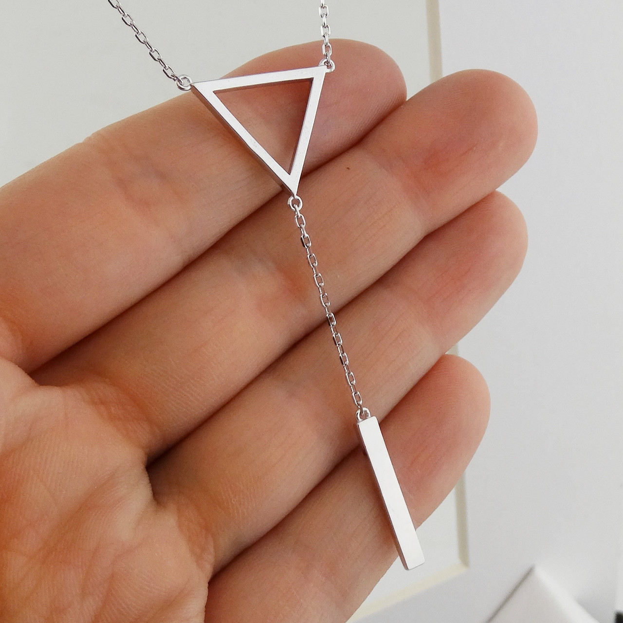 Triangle and Bar Y-Necklace - Sterling Silver - REO Company Wholesale ...