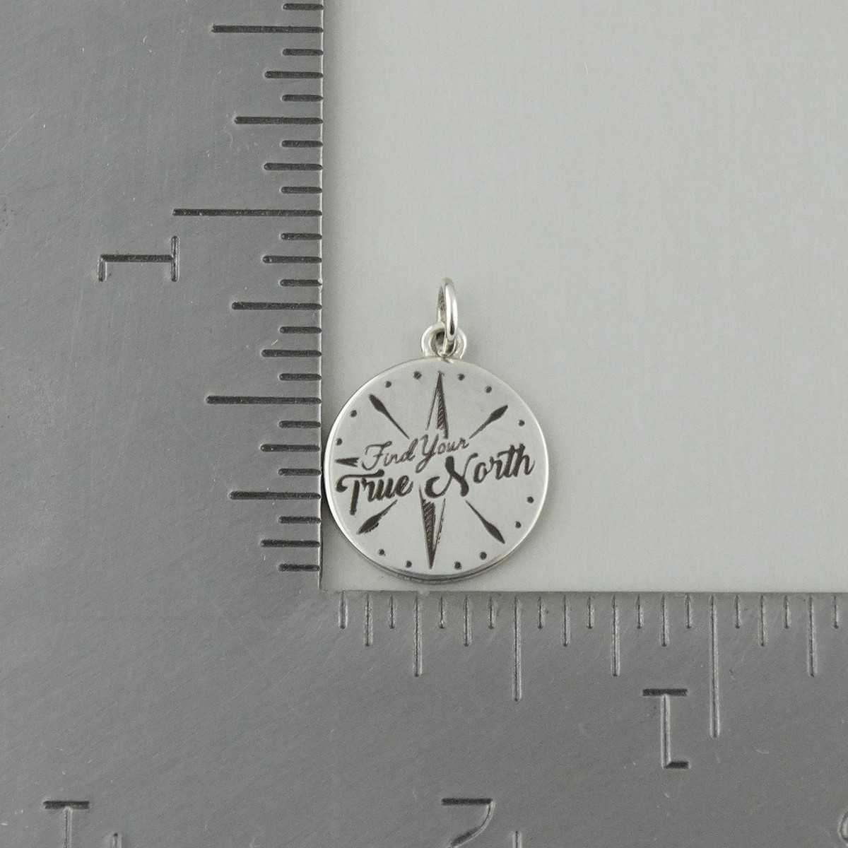 Sterling Silver Find Your True North Engraved Charm - REO Company ...