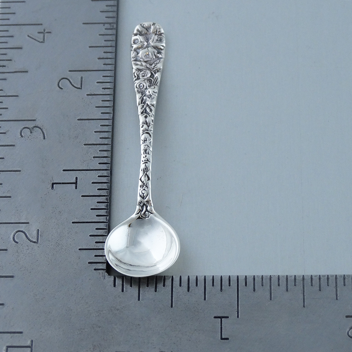 Floral Salt Spoon - 925 Sterling Silver - REO Company Wholesale Fine ...
