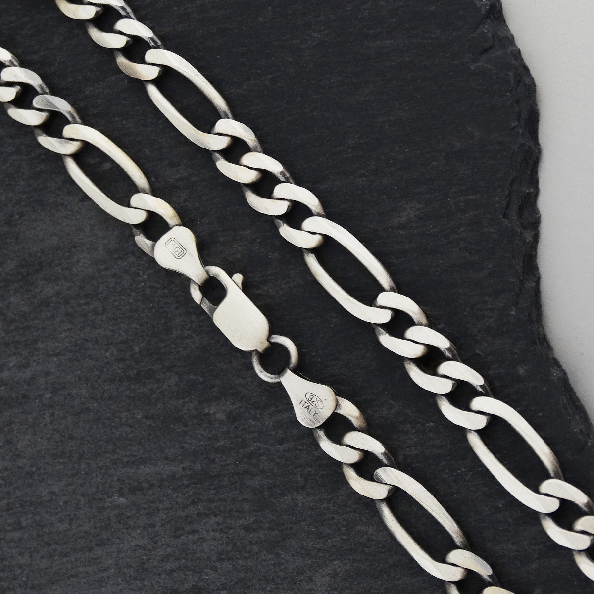 Gun Metal 7mm Figaro Chain - 925 Sterling Silver - REO Company ...