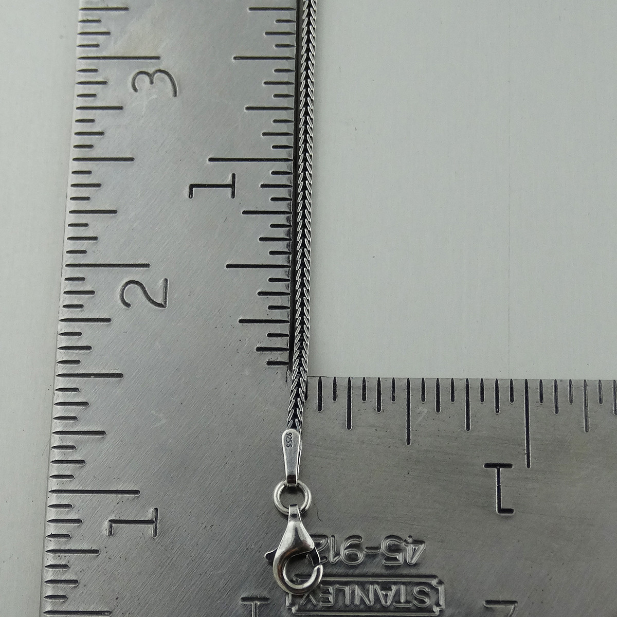 1.5mm Oxidized Square Foxtail Chain - 925 Sterling Silver - Antique ...