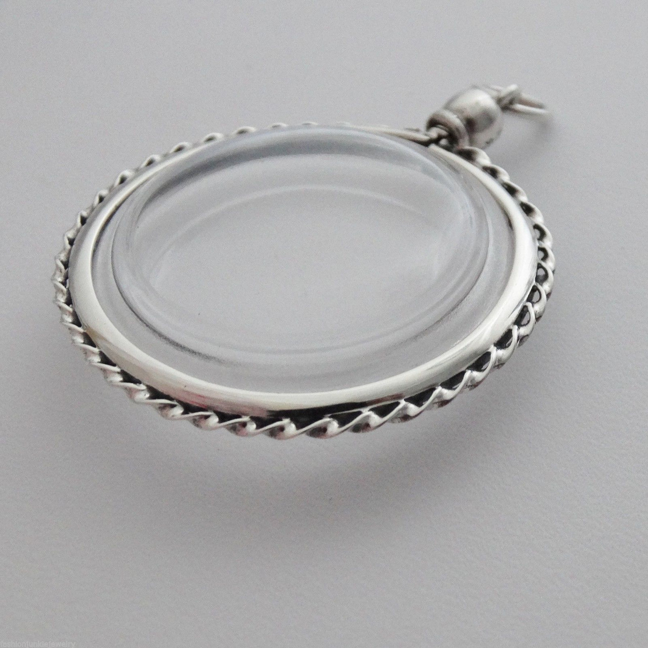 Clear Locket - 925 Sterling Silver - Holds Cherished Items or Keepsakes ...