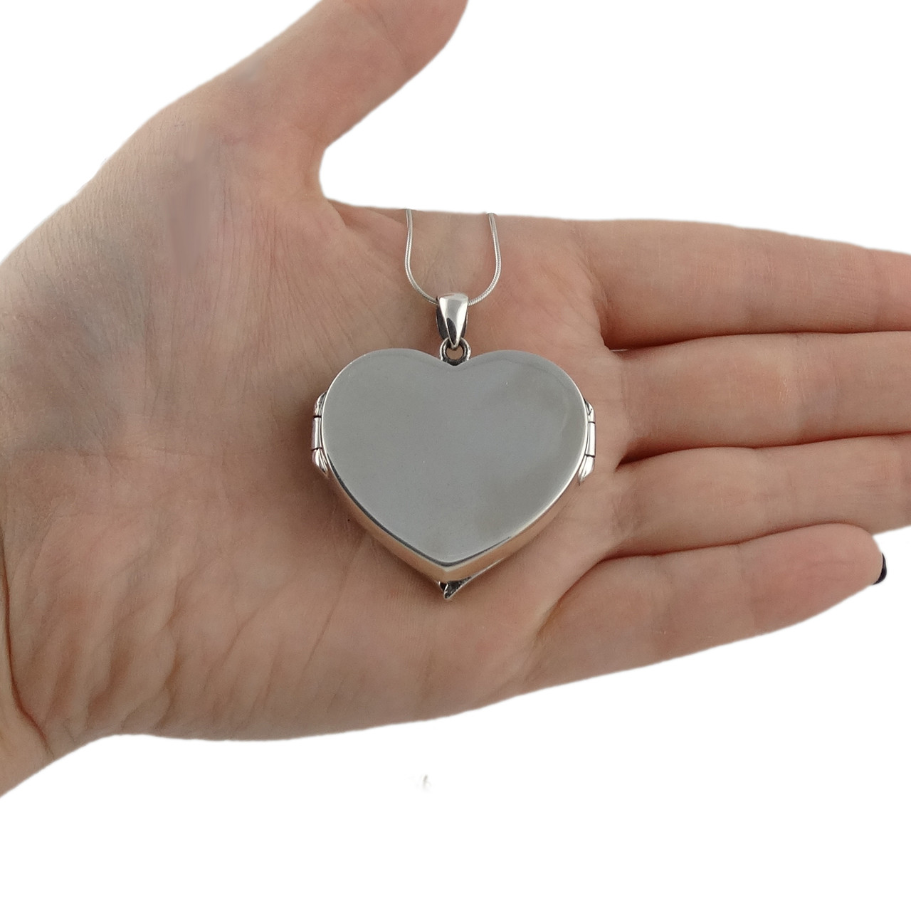 Large Angel Wing Locket Necklace Sterling Silver | REO Company