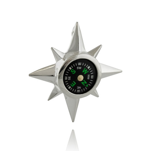 Sterling Silver North Star Real Working Compass Pendant | REO Company