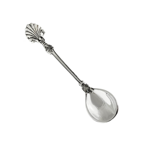 Shell Aztec Salt Spoon Sterling Silver | REO Company
