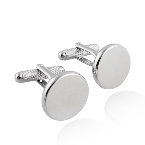 Round Cuff Links - Textured Bar - Stainless Steel | REO Company