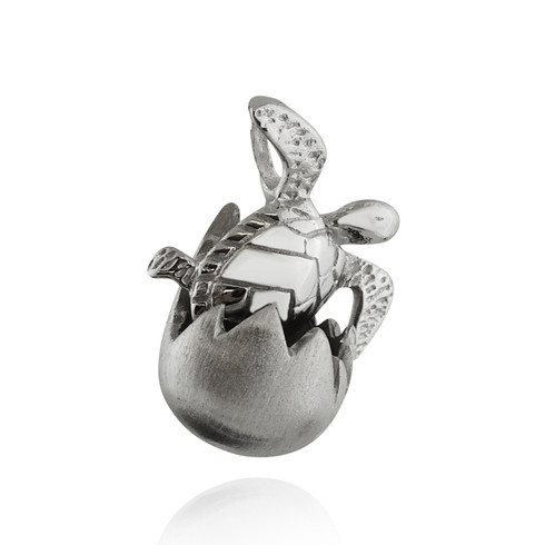 Hatching Sea Turtle Baby with Shell Pendant - 925 Sterling Silver | REO ...