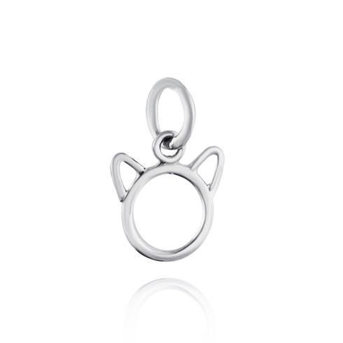 Tiny Cat Head Outline Charm - 925 Sterling Silver - REO Company ...