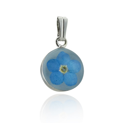 Real Forget Me Not Circle Pendant, Stainless Steel - REO Company ...