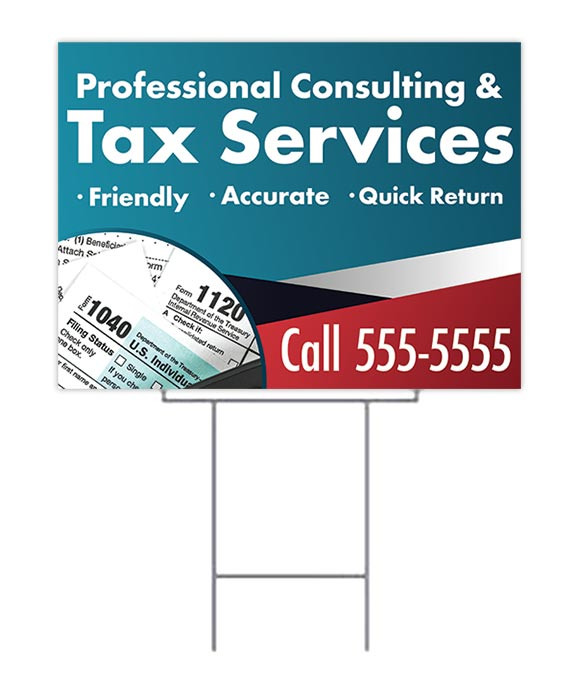 Tax Service Yard Sign (YS-TAX-006) - Sign Outpost