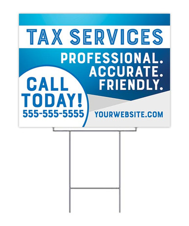 Tax Service Yard Sign (YS-TAX-002) - Sign Outpost