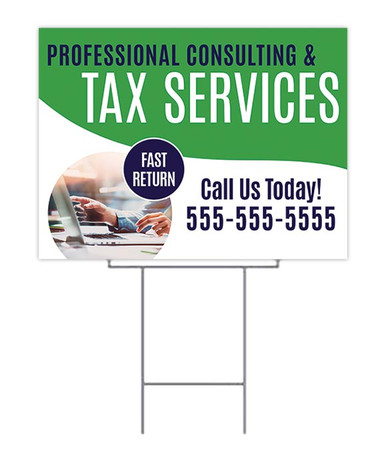 Tax Service Yard Sign (YS-TAX-003) - Sign Outpost