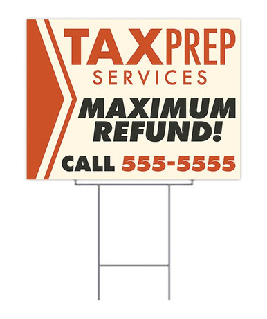 Tax Service Yard Sign (YS-TAX-006) - Sign Outpost