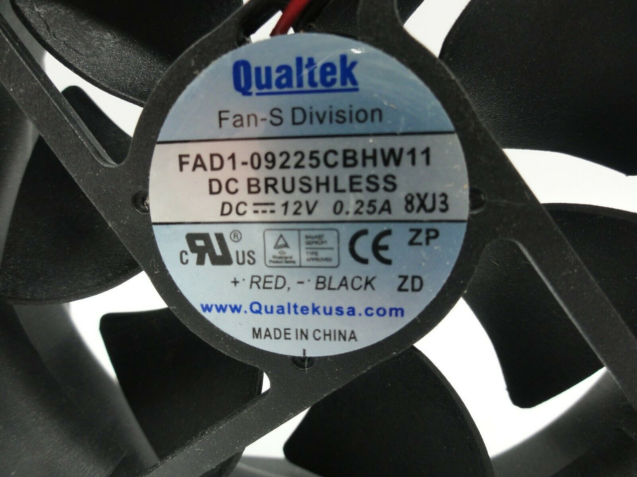 Qualtek Fan-S Division FAD1-09225CBHW11 DC Brushless Fan 12V .25A - BG ...