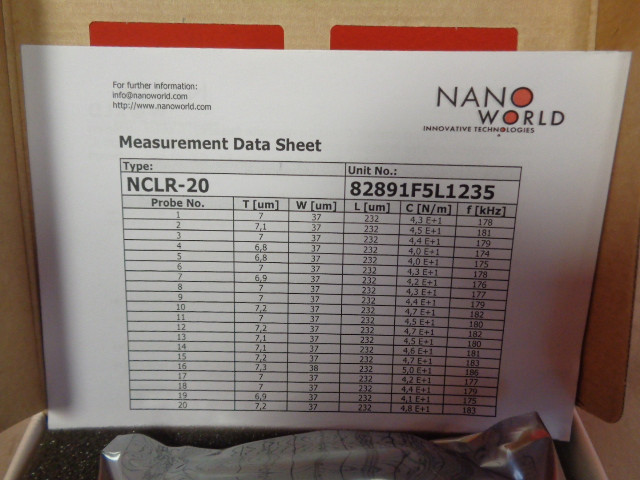 NanoWorld Type NCLR-20 PointProbe - Silicon SPM-Sensor