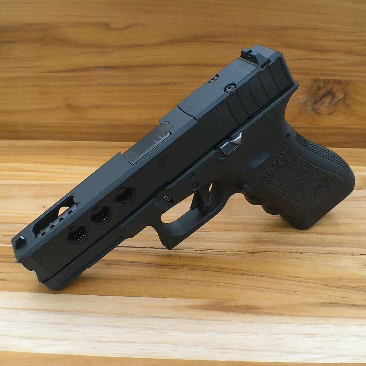 GLOCK 17 PATTERN SLIDE STYLE #11A COMPLETE ASSEMBLY WITH GOLD TIN ...