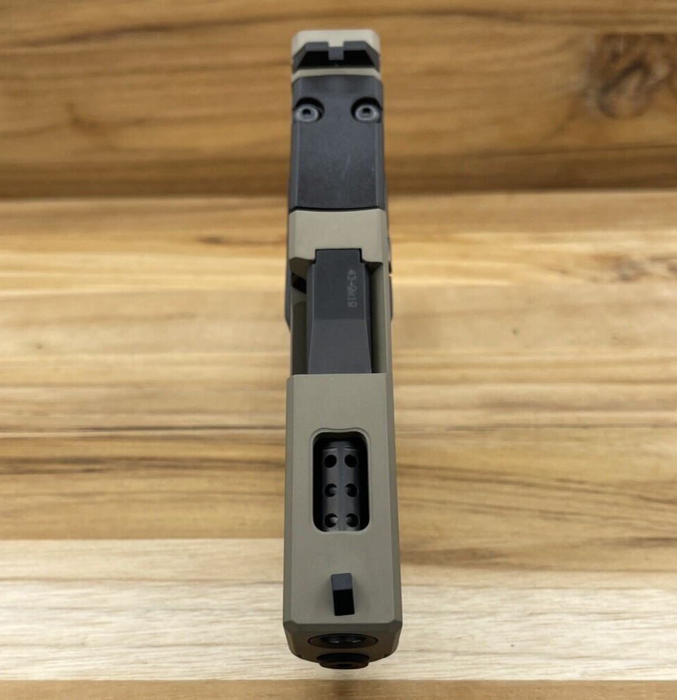 Glock 43 43x FDE Complete Slide Lighting Ported RMSc Cut PORTED BLACK ...