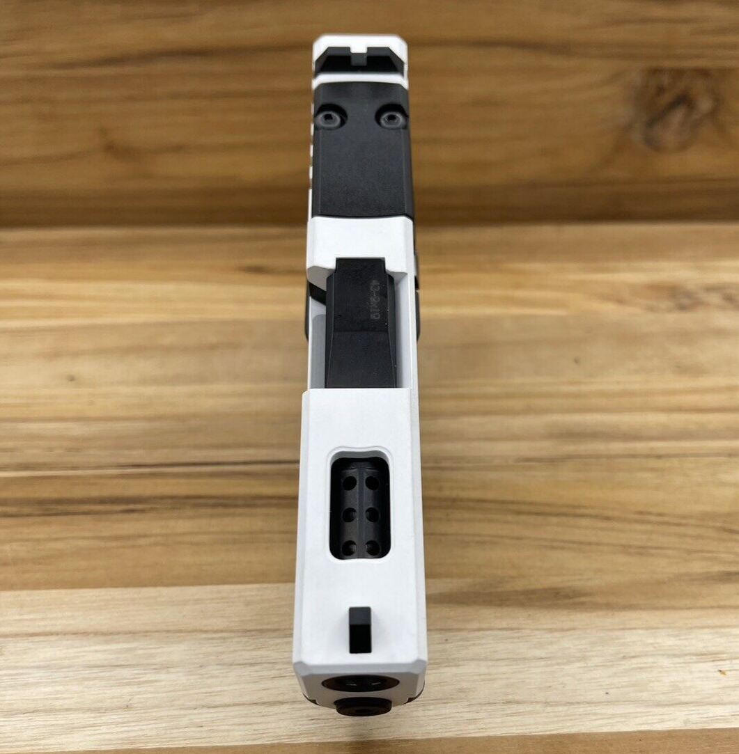 Glock 43 43x WHITE Complete Slide Lighting Port RMSc Cut PORTED BLACK ...