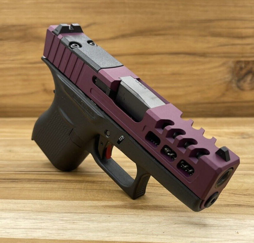 Glock 43 43x Black Cherry Complete Slide Lighting RMSc Cut BLACK Barrel ...