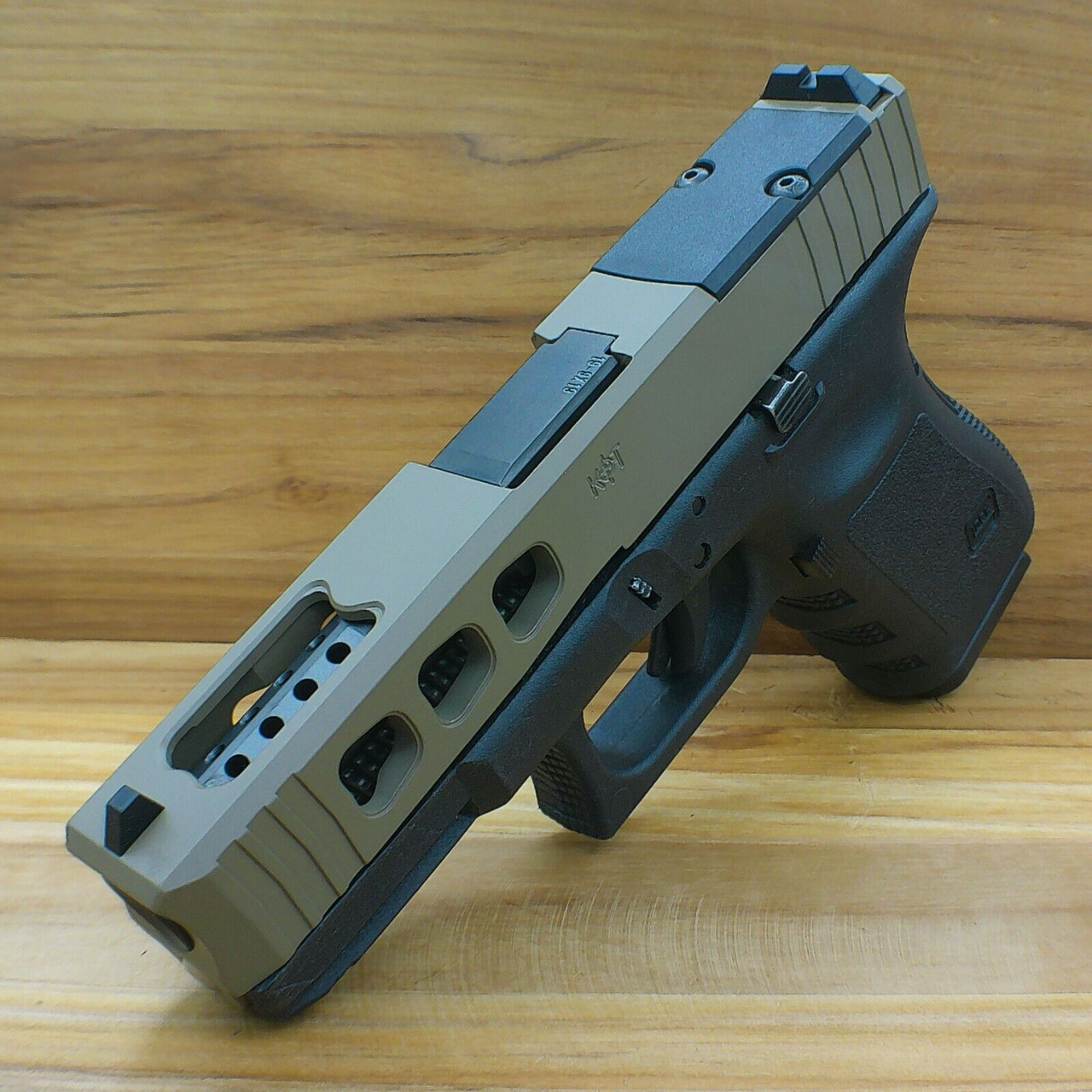 Fde Glock 19 19x Gen5 Slide Complete With Black Ported Barrel Kineti Tech