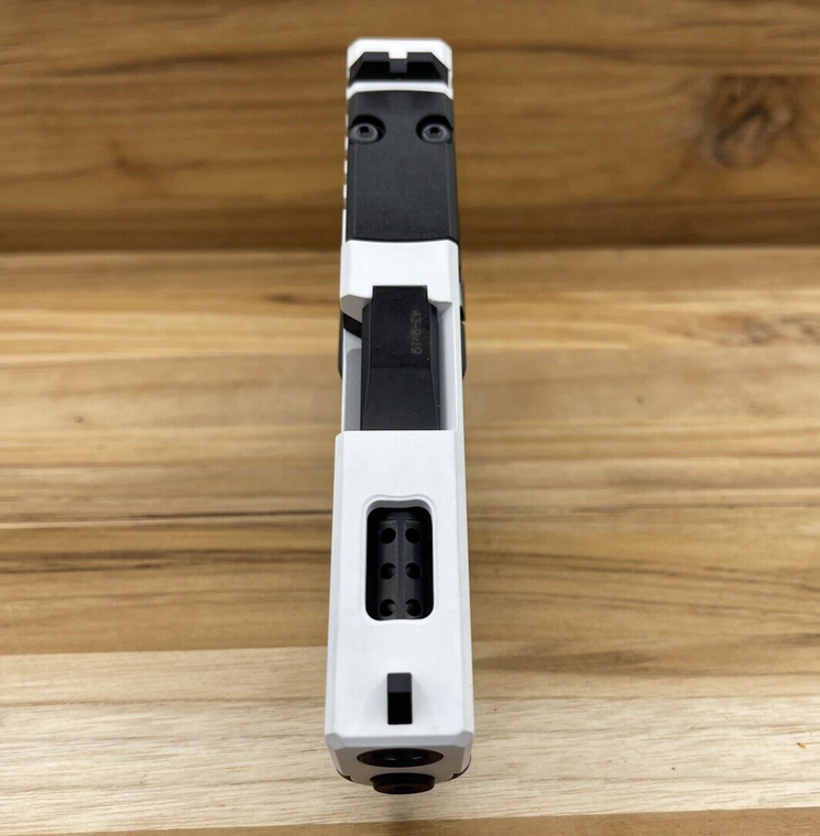 Glock 43 43x WHITE Complete Slide Lighting Port RMSc Cut PORTED BLACK ...