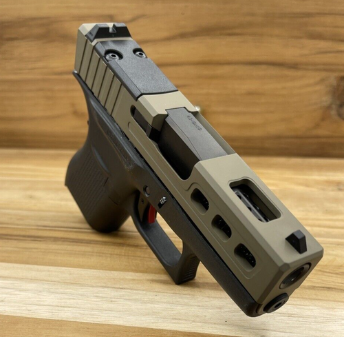 Glock 43 43x FDE Complete Slide Lighting Ported RMSc Cut PORTED BLACK ...