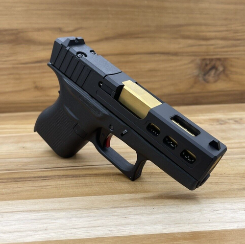 Glock 43 43x Complete Slide Lighting Ported RMSc Cut PORTED GOLD TIN ...