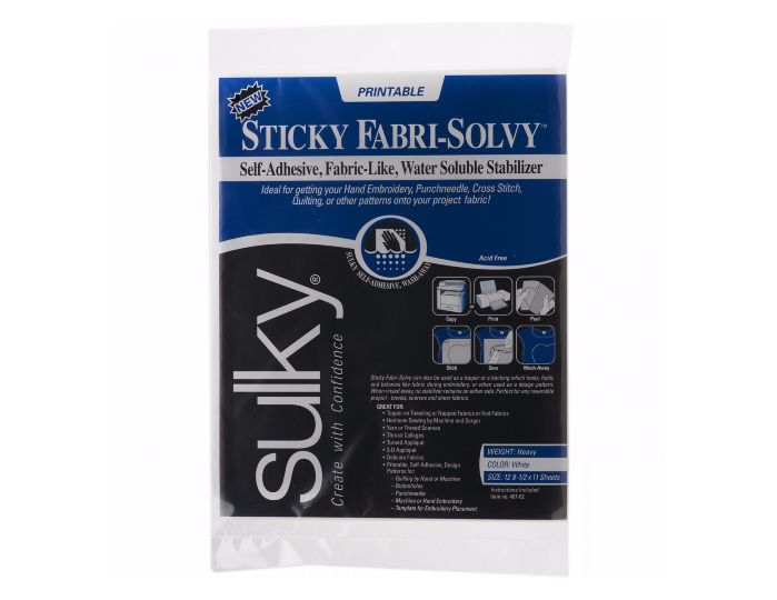 Sticky Fabri Solvy Printable Sheets 12ct 8-1/2in x 11in - Phil's Sewing ...