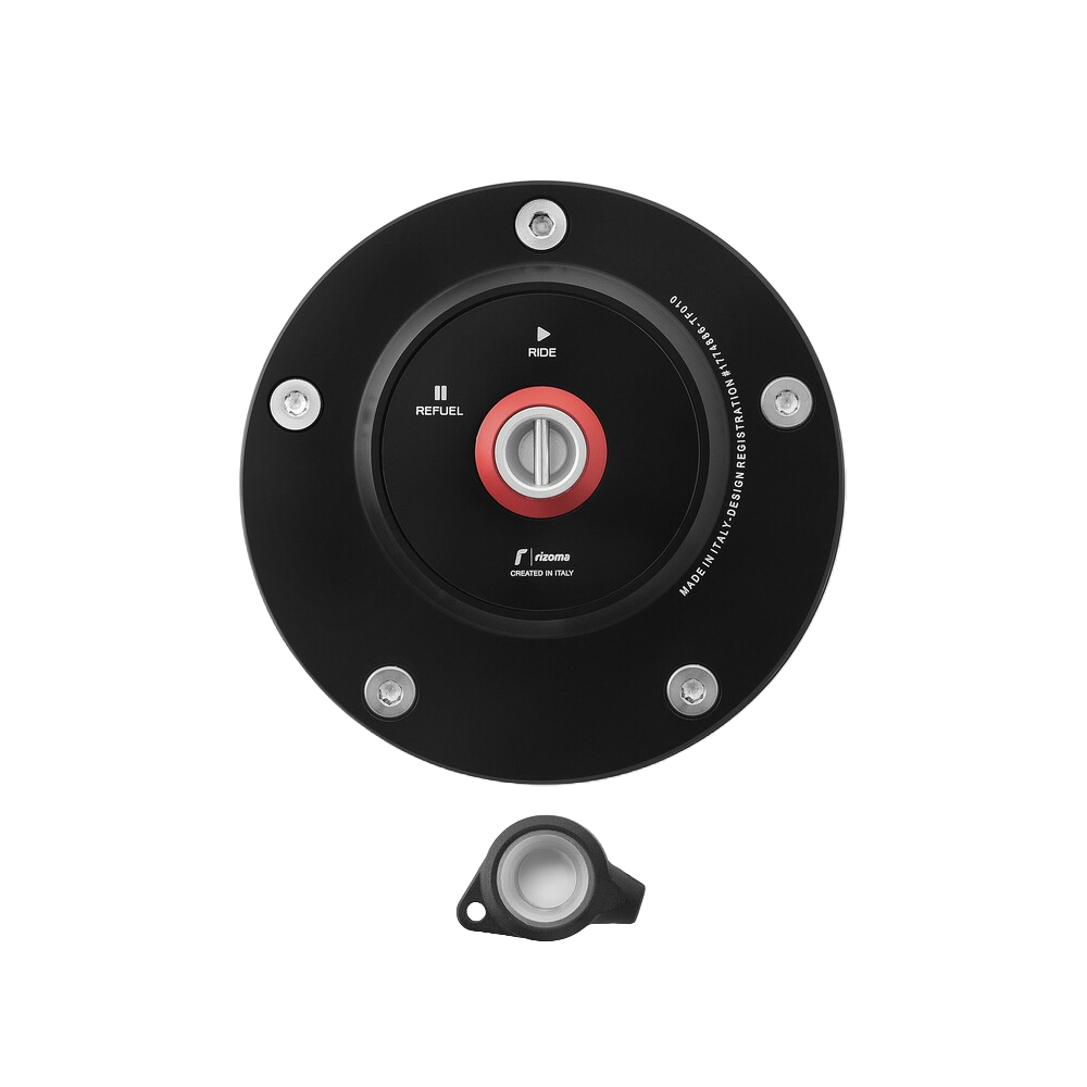 Rizoma Gas Cap Locking - Black - Fits: Aprilia RS 660 / Tuono 660 ...