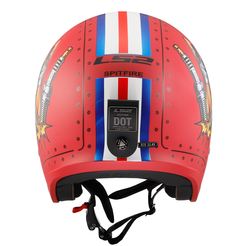 LS2 Spitfire Primer Red Open-Face Helmet (Limited Edition) - MC Powersports