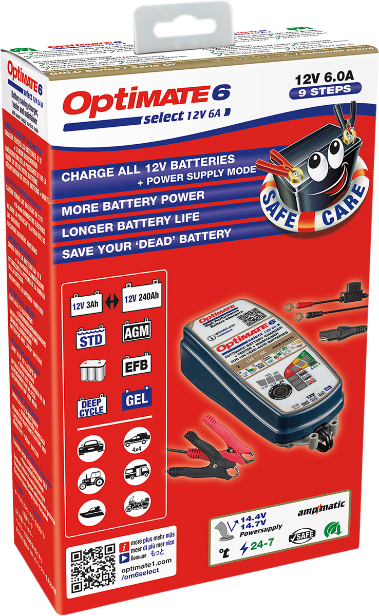 Tecmate Optimate 6 Select Gold Battery Charger - MC Powersports