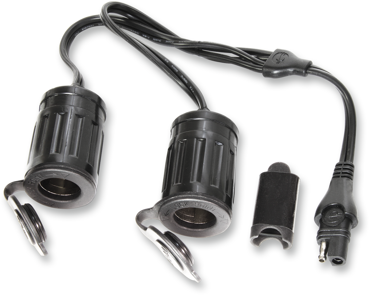 Tecmate Y-Splitter - SAE to Dual Socket Adapter - MC Powersports