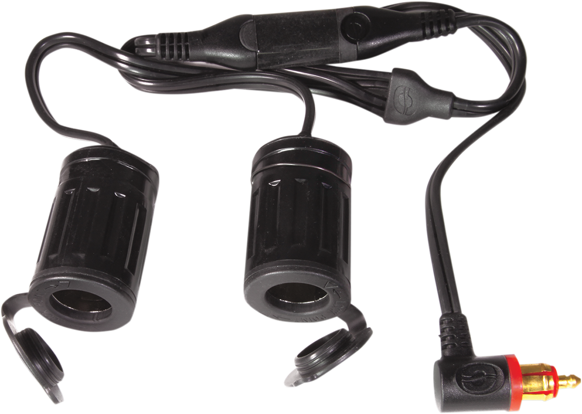 Tecmate Y-Splitter - DIN to Dual Socket Adapter - MC Powersports